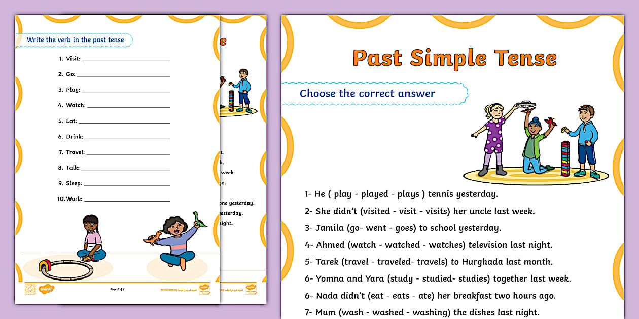 Past Simple Tense Worksheet (teacher made) - Twinkl