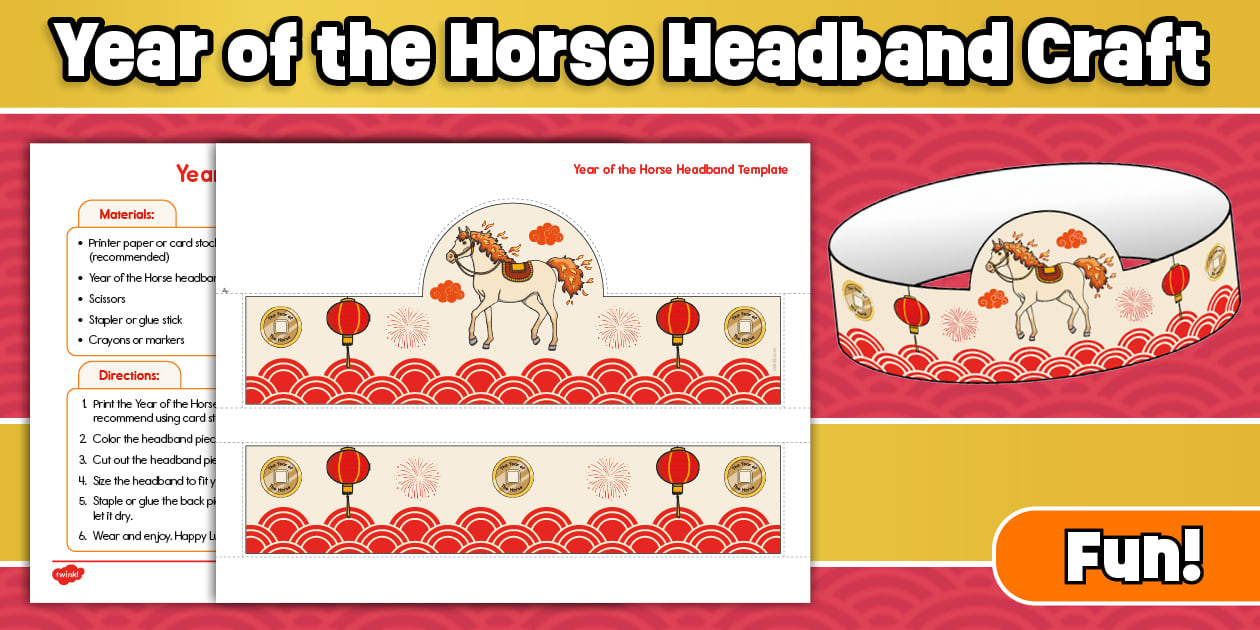 Year of the Horse Headband Craft | Lunar New Year