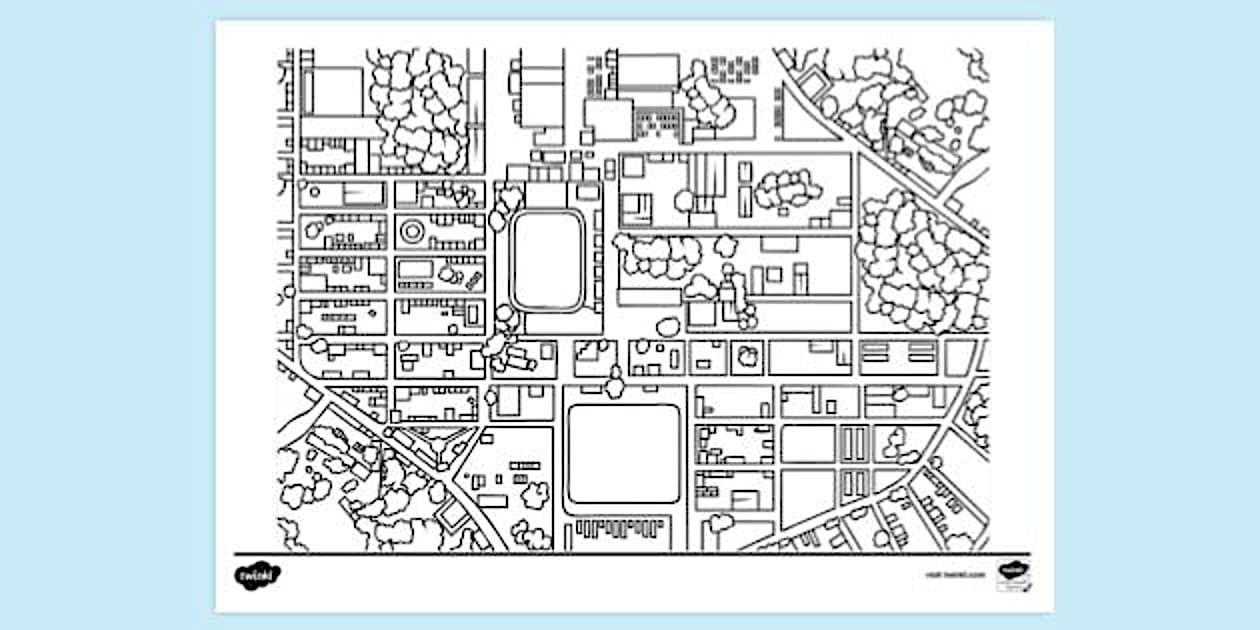 Aerial View Colouring Sheet | Colouring Pages | Twinkl