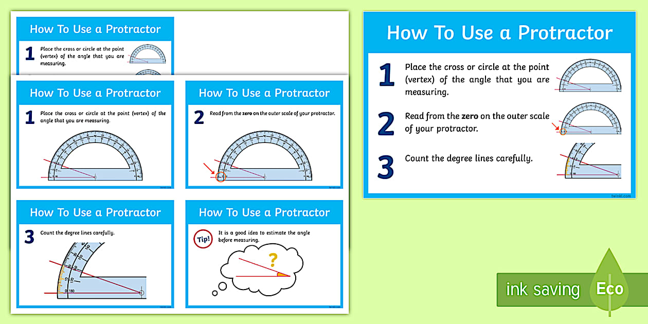 How To Use A Protractor Flashcards - How To Use A Protractor Flash Cards