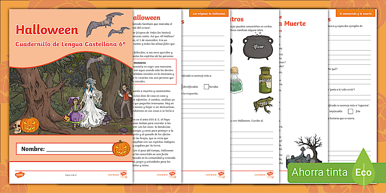 Cuadernillo de actividades: Halloween - Lengua Castellana 6º