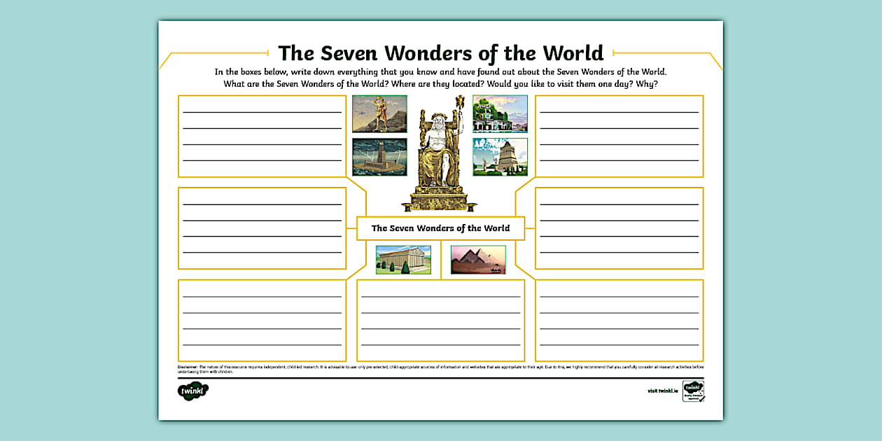 The Seven Wonders of the World Mind Map (teacher made)