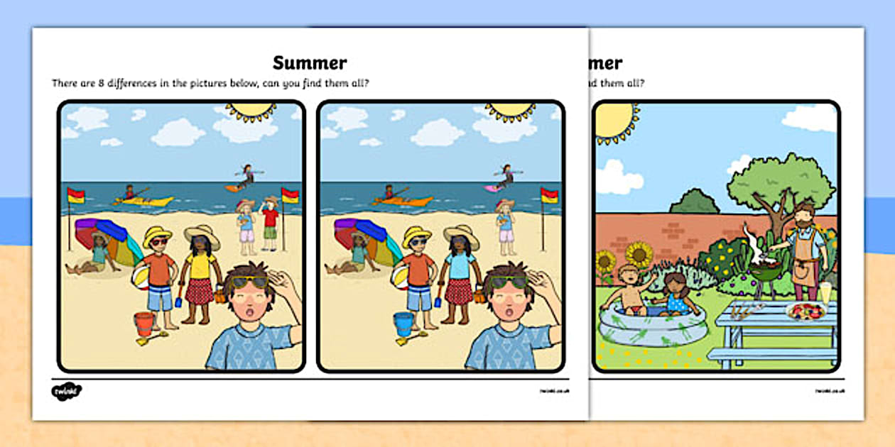 Summer Spot the Difference Activity | Primary Resources