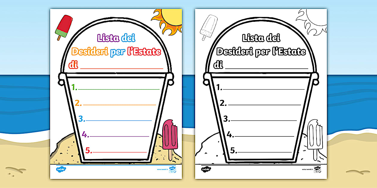 Lista dei Desideri per l'Estate (Hecho por educadores)