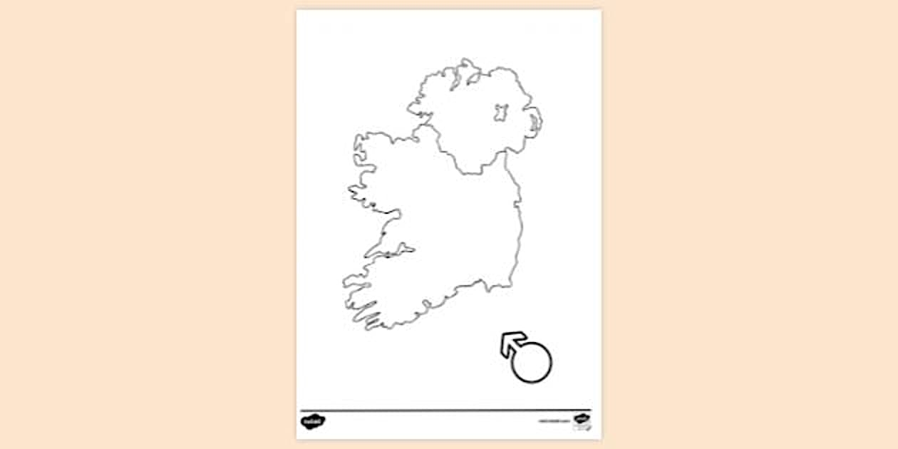 Map of Ireland South East Wind Colouring | Colouring Sheet