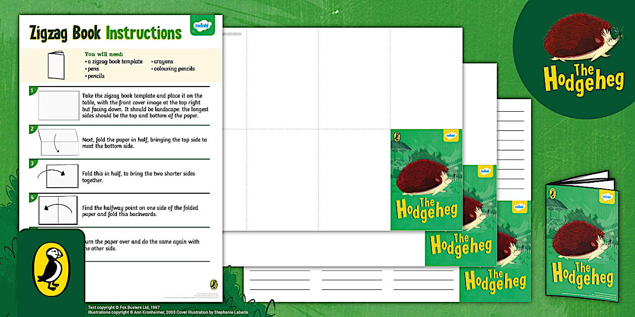 FREE! - The Hodgeheg: Zig Zag Booklet (Teacher-Made)