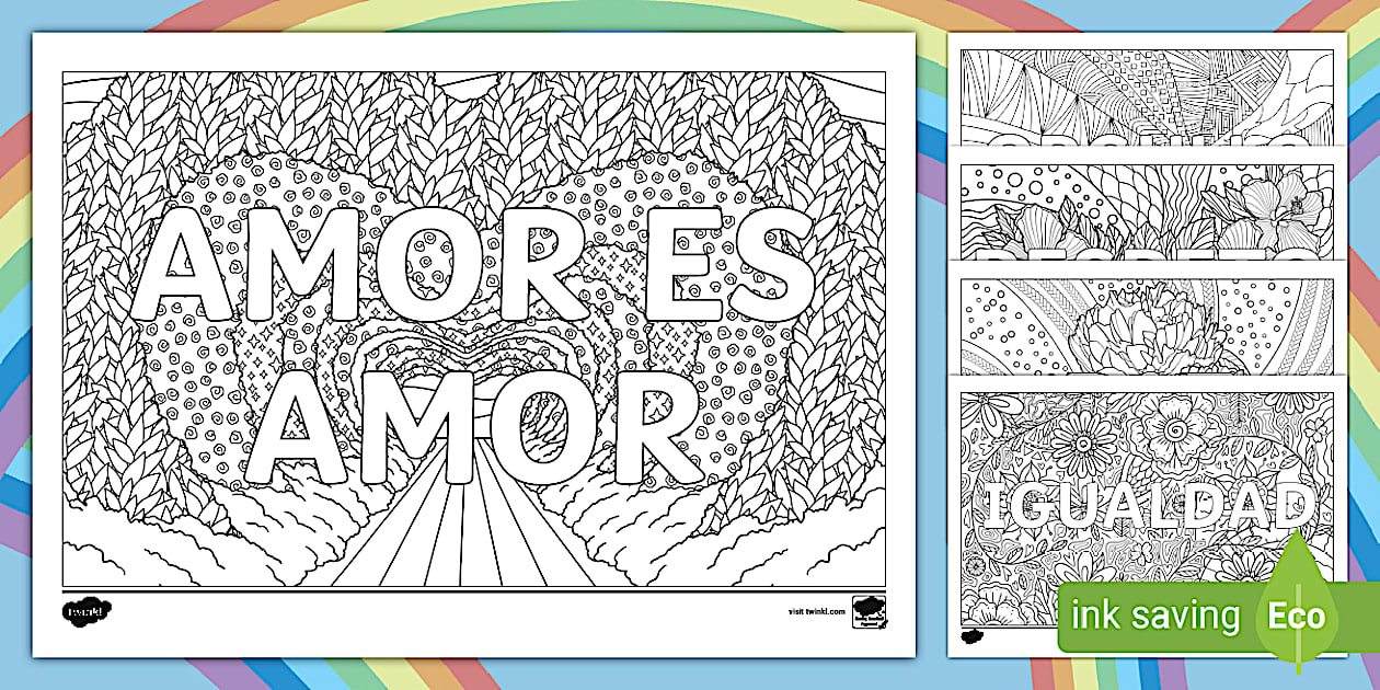 👉 Spanish: Pride Month Mindfulness Colouring