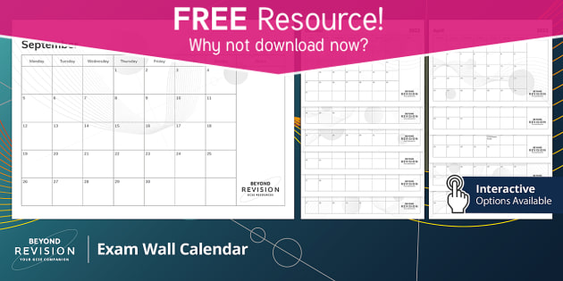 FREE! - 👉 Exam Wall Calendar (Teacher-Made) - Twinkl