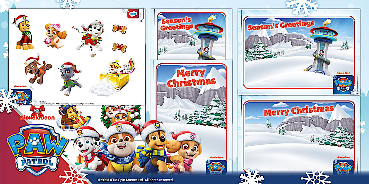 FREE! - PAW Patrol: Create a Scene Christmas Card - Twinkl