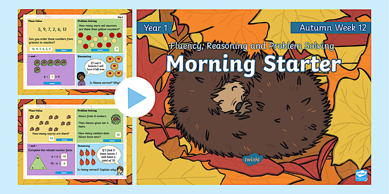 👉 Year 1 Maths Autumn Morning Starter PowerPoint 12