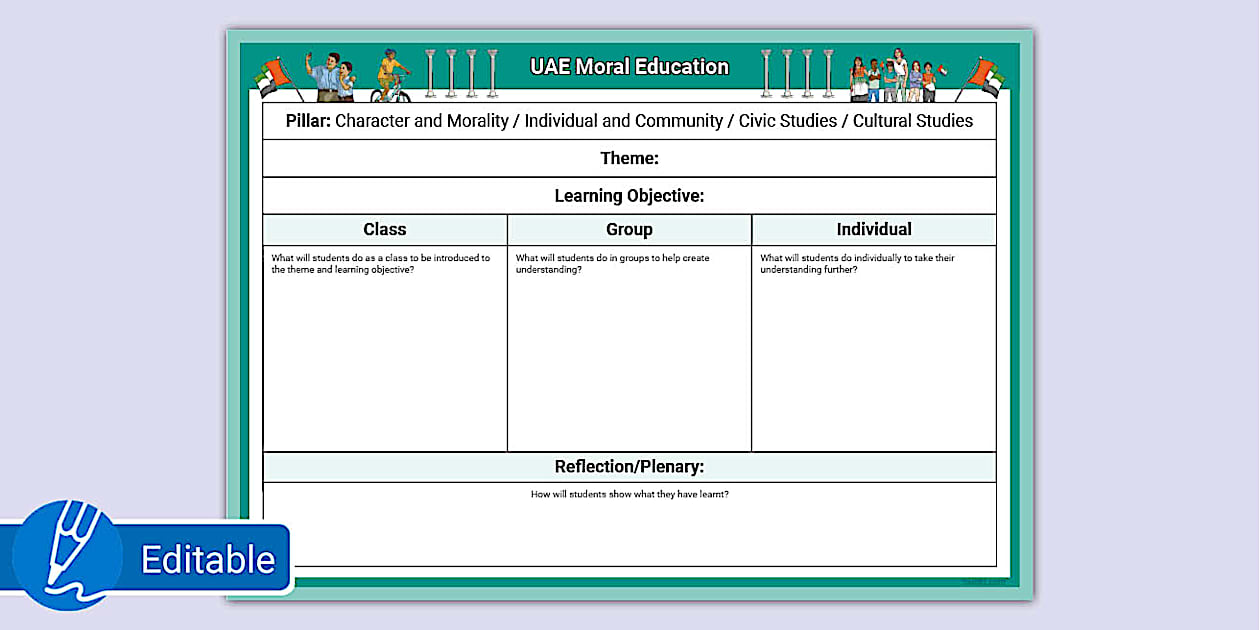 Editable ICAN Display - UAE Moral Education - Twinkl