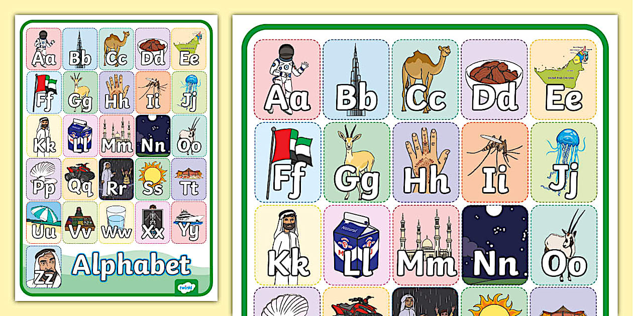 Alphabet Display Poster - UAE Themed (teacher made) - Twinkl