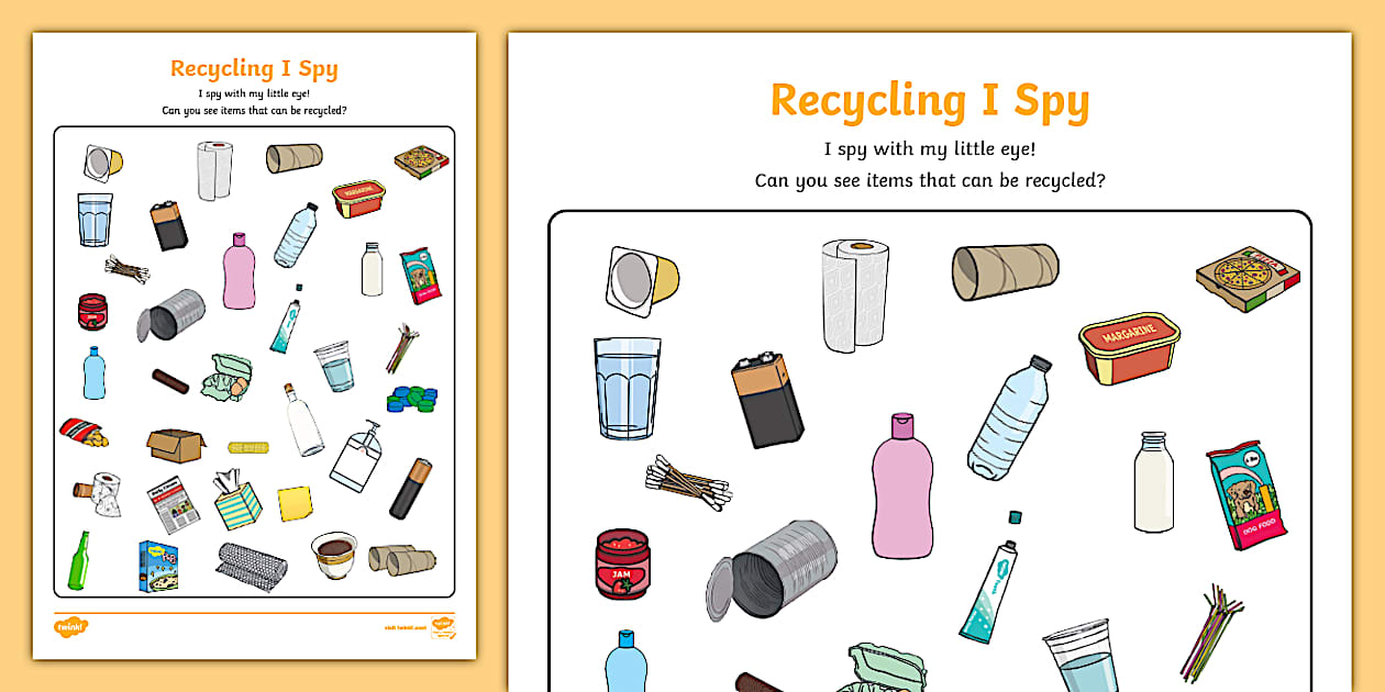 Recycling I Spy Activity (teacher made) - Twinkl