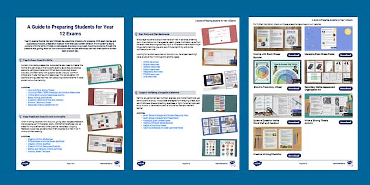 Year 12 Exam Prep Guide (teacher made) - Twinkl