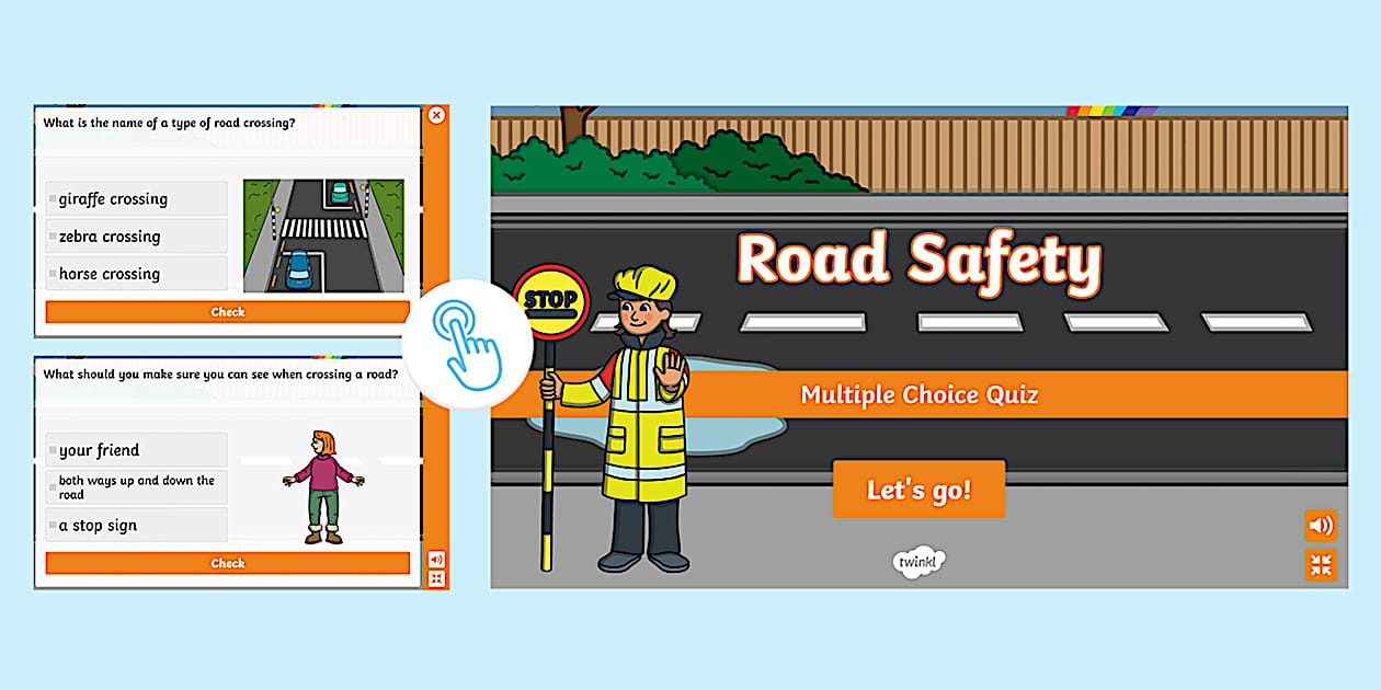 KS1 Road Safety Multiple Choice Interactive Quiz - Twinkl
