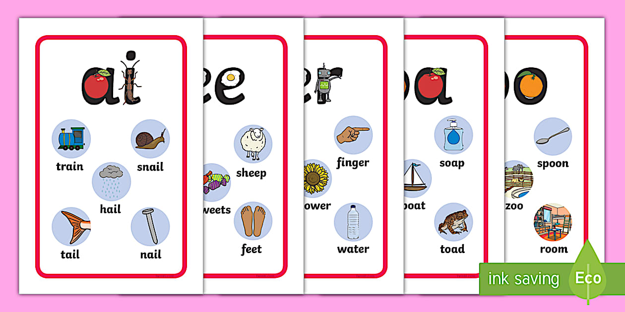 Editable ai, ee, er, oa, oo Phonics IKEA Tolsby/Fiestad Frame