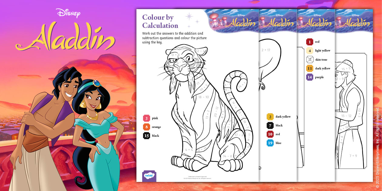 👉 Aladdin: Colour by Calculation [Ages 5-7]