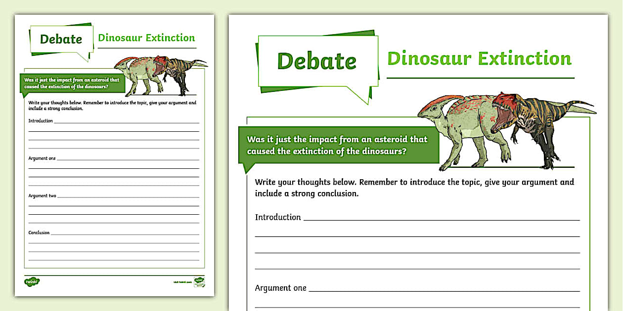 Dinosaur Extinction Debate Writing Frame - Twinkl