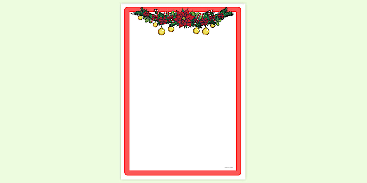 Christmas Garland Page Border | Page Borders | Twinkl