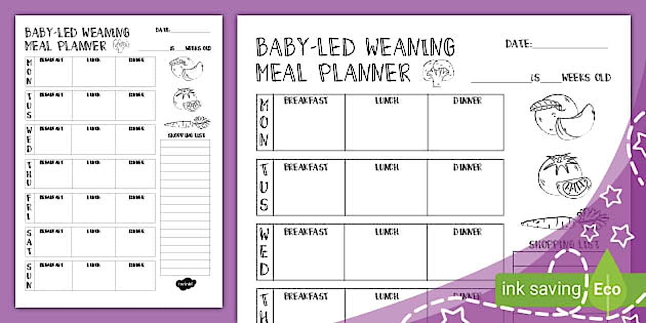 Baby-Led Schedule Weekly Meal Planner - Parents - Twinkl