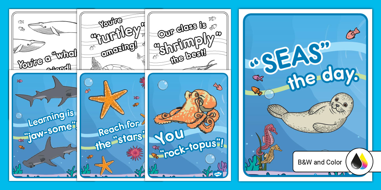 Under the Sea Pun Posters (teacher made) - Twinkl