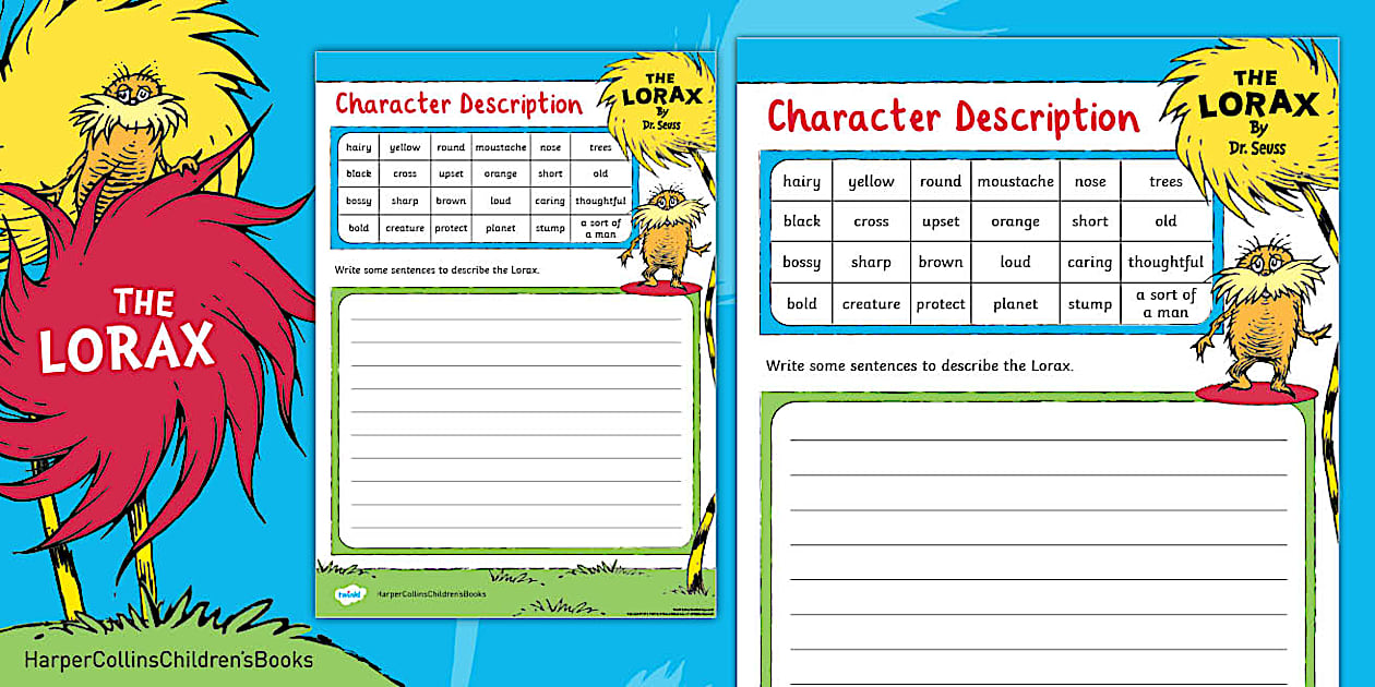 FREE! - The Lorax Character Description | Dr Seuss | HarperCollins