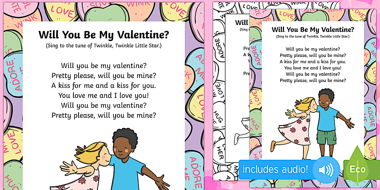 Will You Be My Valentine Song: Lyrics for Younger Students