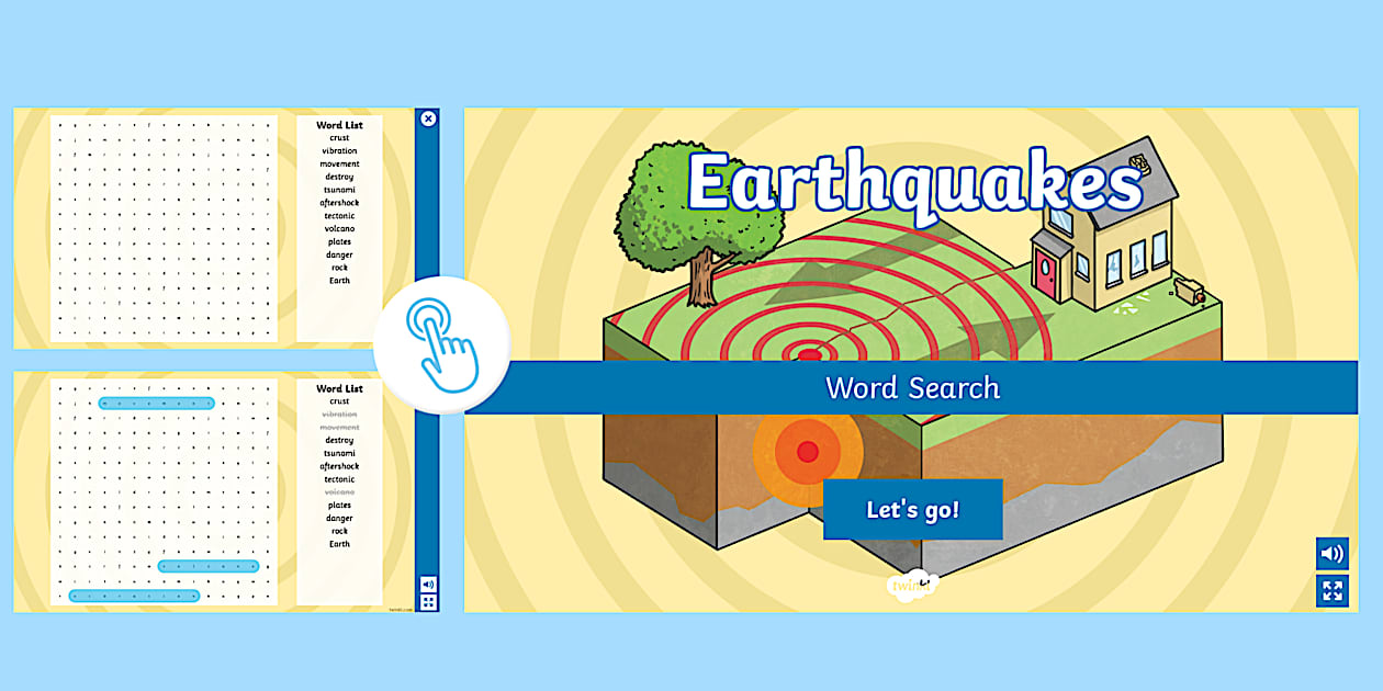 Earthquakes Interactive Word Search (teacher made) - Twinkl