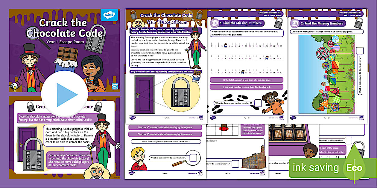 Crack the Chocolate Code Maths Escape Room | Twinkl - Twinkl