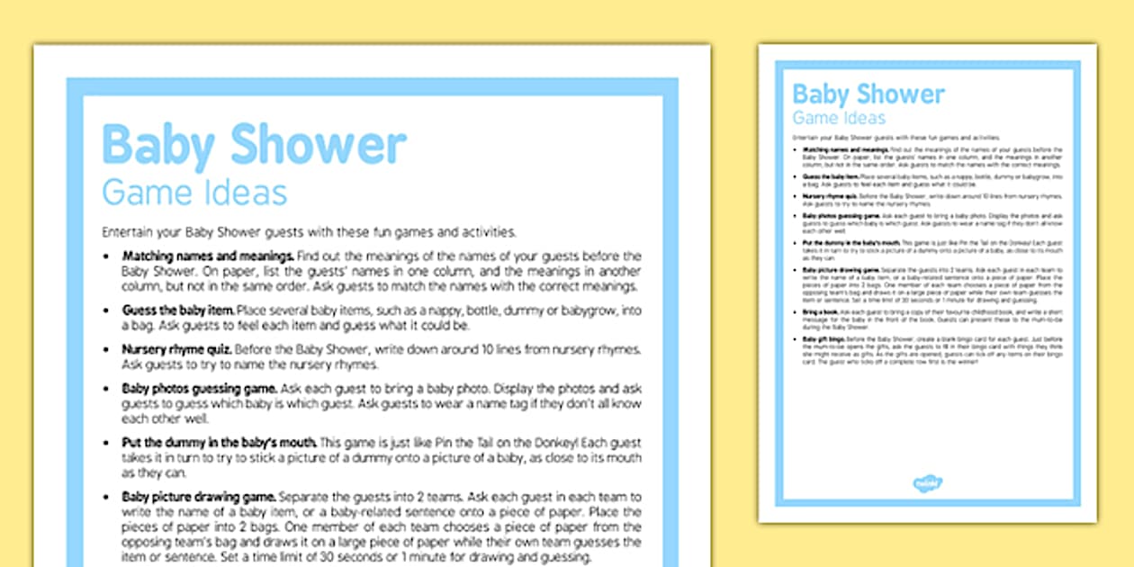 Baby Shower Game (teacher made) - Twinkl