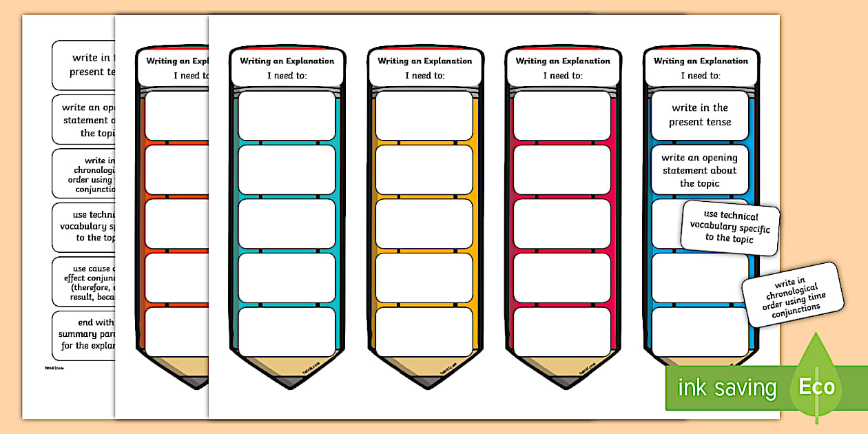 Cursive Second Level Writing an Explanation Editable Bookmarks