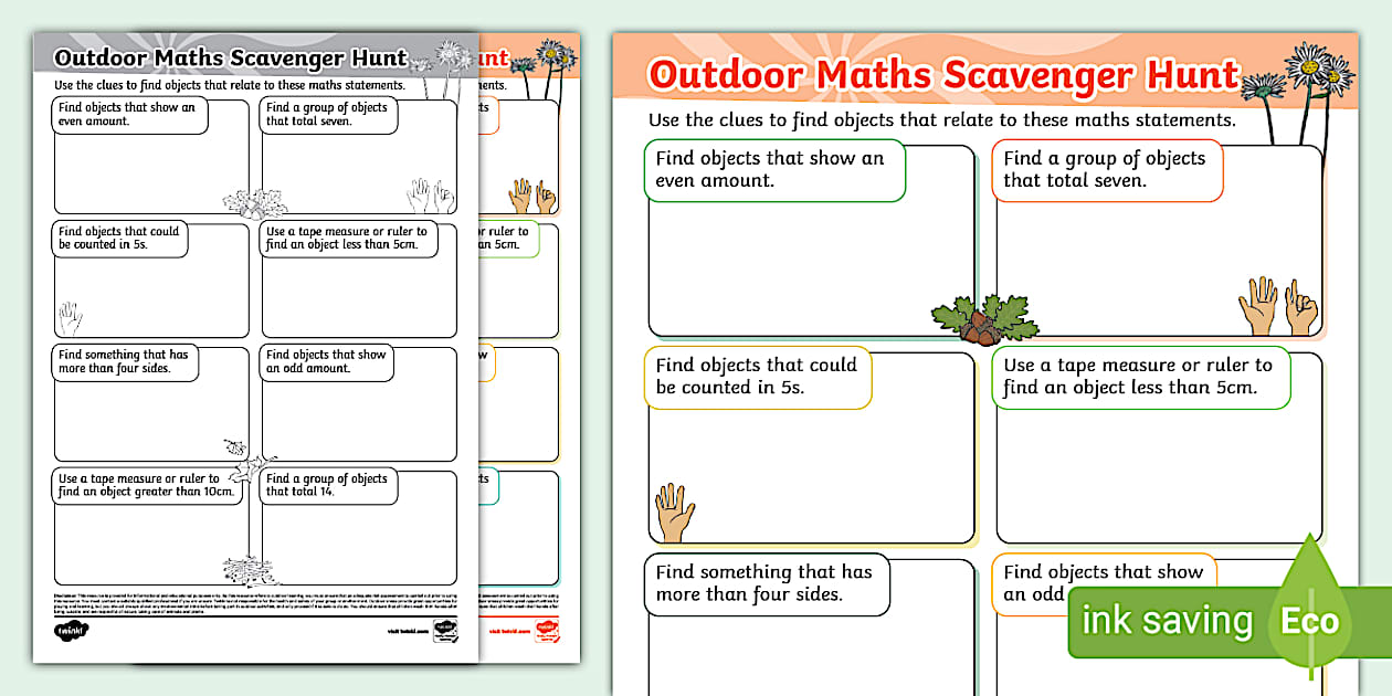 👉 Outdoor Maths Scavenger Hunt (teacher made) - Twinkl