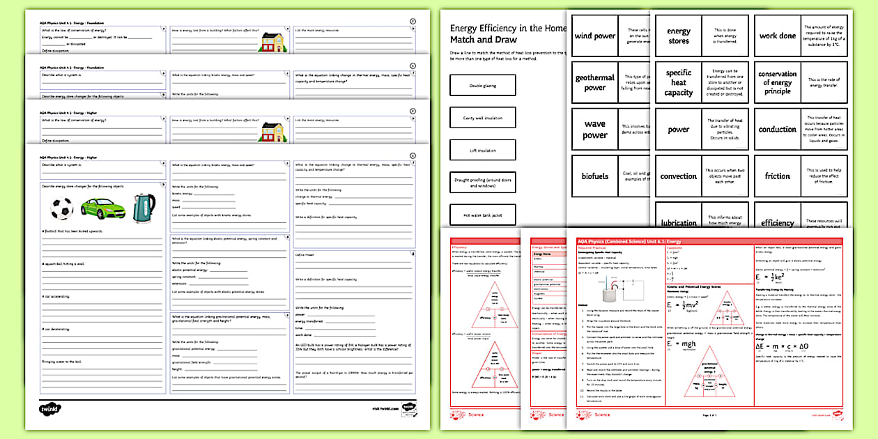 Physics Energy Revision Bundle (Teacher-Made) - Twinkl