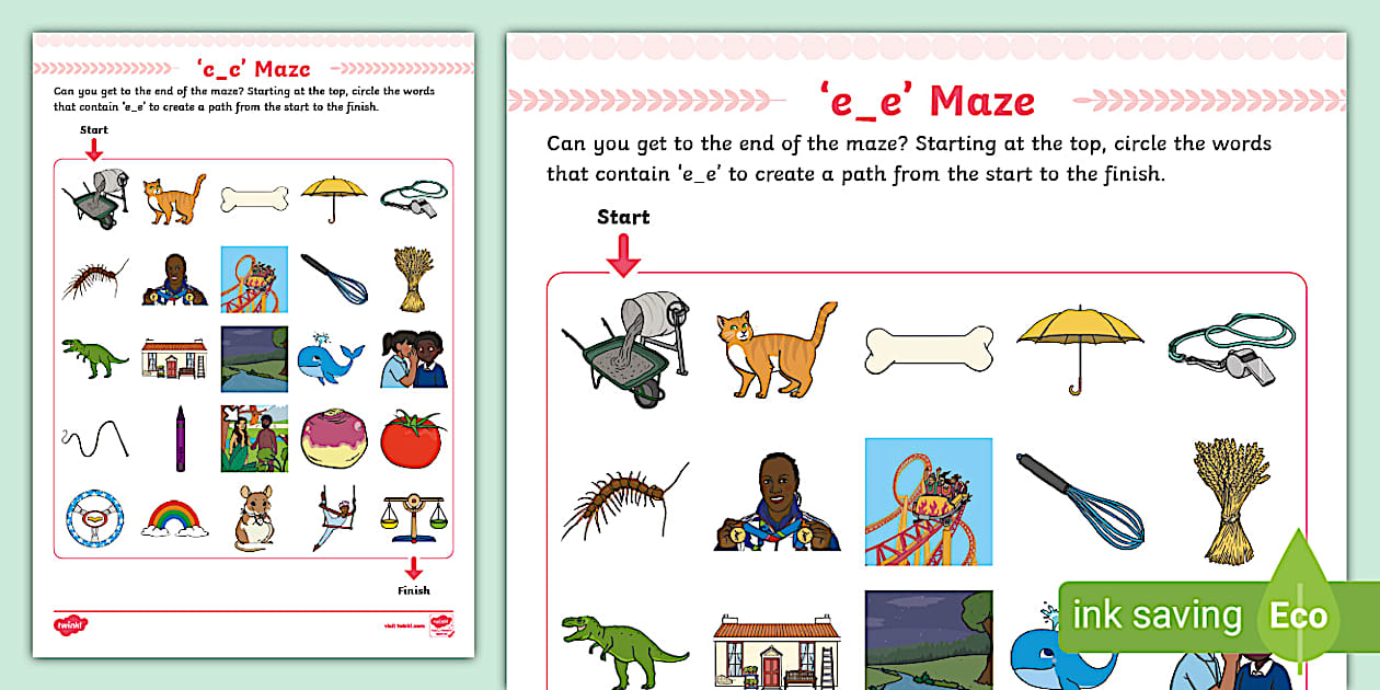 Split 'e_e' Phonics Maze (teacher made) - Twinkl