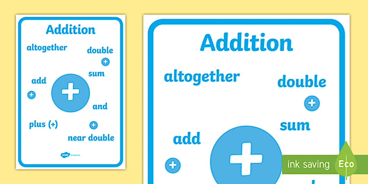 Key Stage 1 Addition Poster (teacher made) - Twinkl