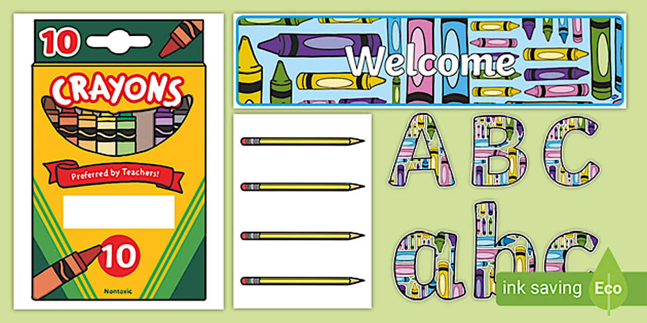 Editable Crayon Themed Classroom Door Display Pack - Twinkl