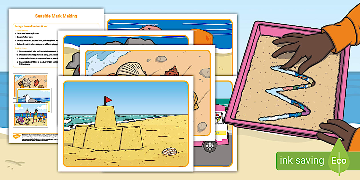 EYFS Seaside Mark-Making Image Reveal Activity | Twinkl