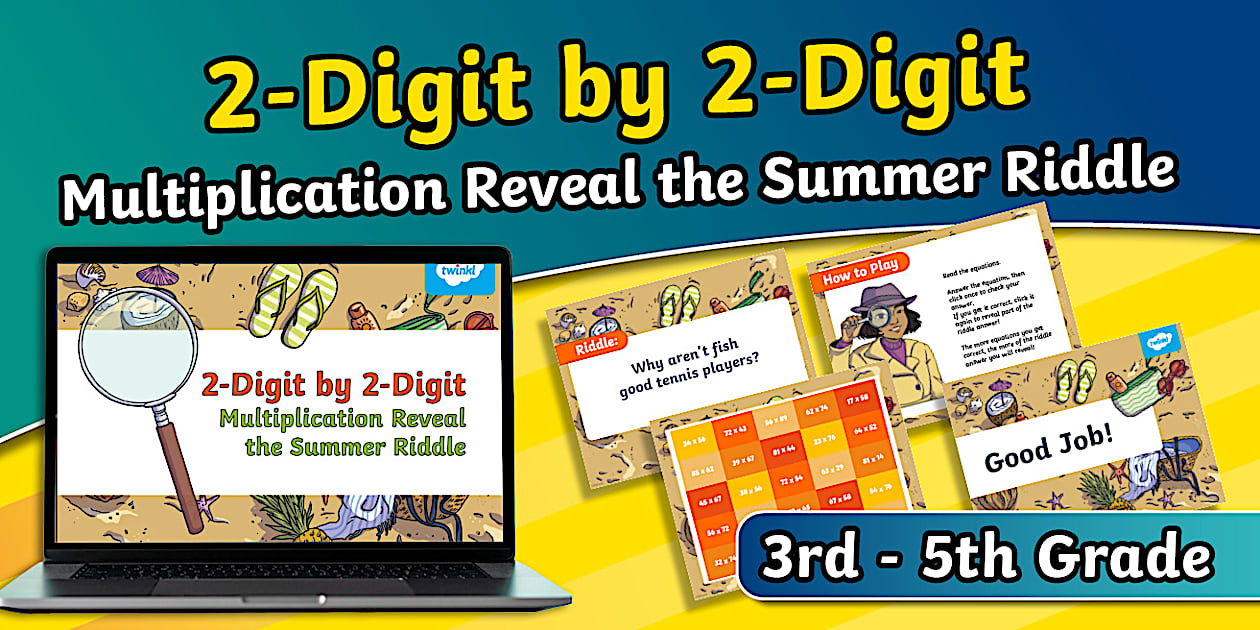 2-Digit by 2-Digit Multiplication Summer Math PowerPoint