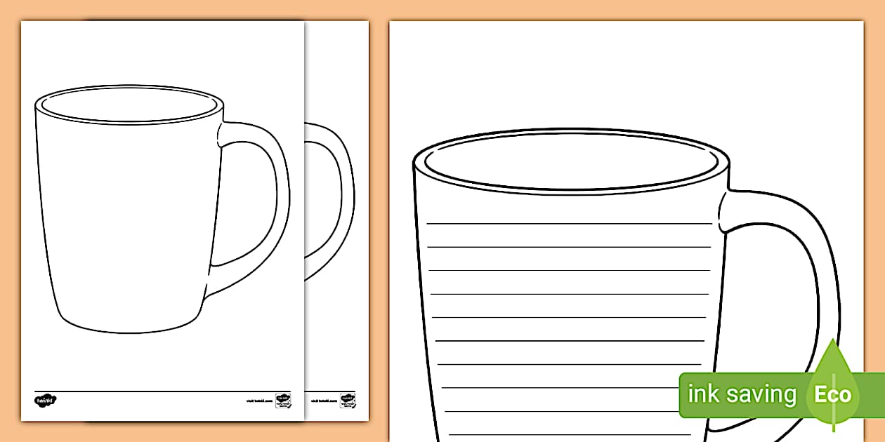 Coffee Cup Writing Template (teacher made) - Twinkl