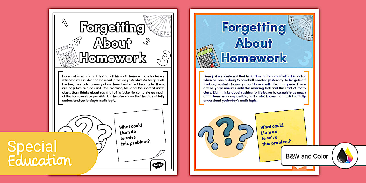 Homework Social Story Poster for Middle School