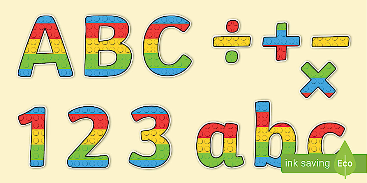 Editable Building Brick Themed A4 Display Lettering - Twinkl