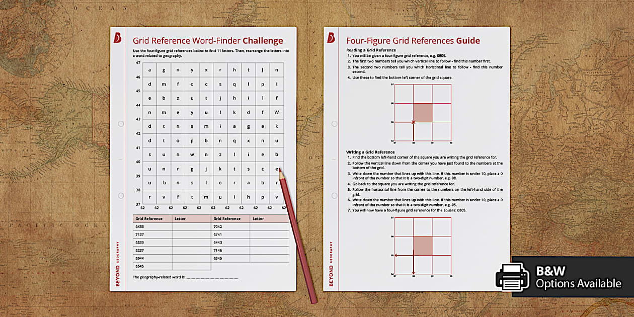 Grid Reference Word-Finder Challenge | Geography | Beyond
