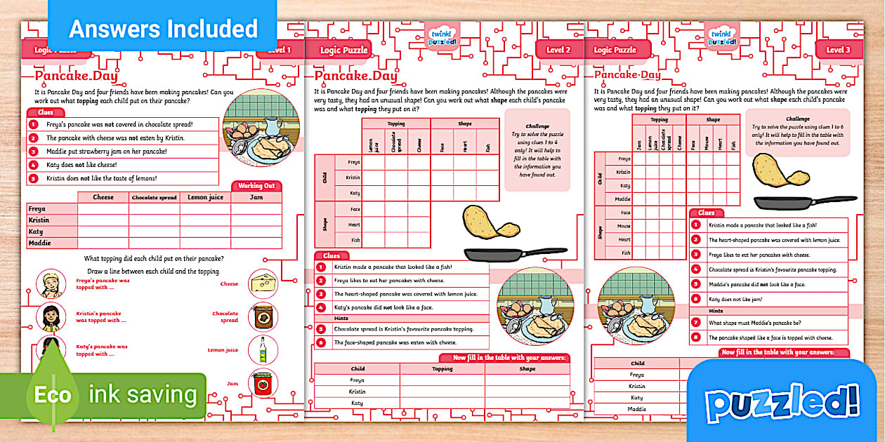 Logic puzzle with answers - Twinkl - Kids Puzzles - Twinkl