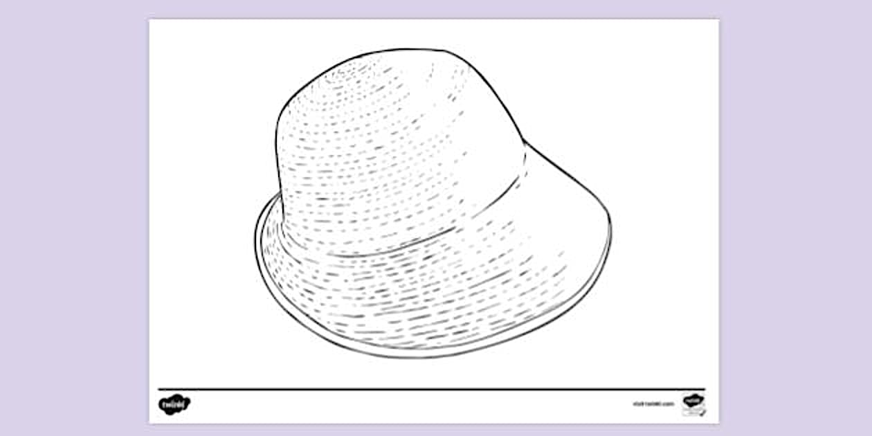 Straw Bonnet Colouring Sheet | Colouring Sheets - Twinkl