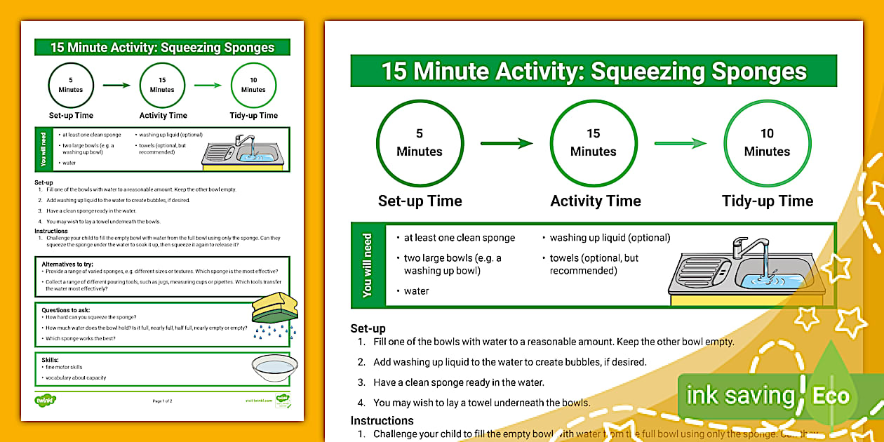15-Minute Activity: Squeezing Sponges (teacher made)