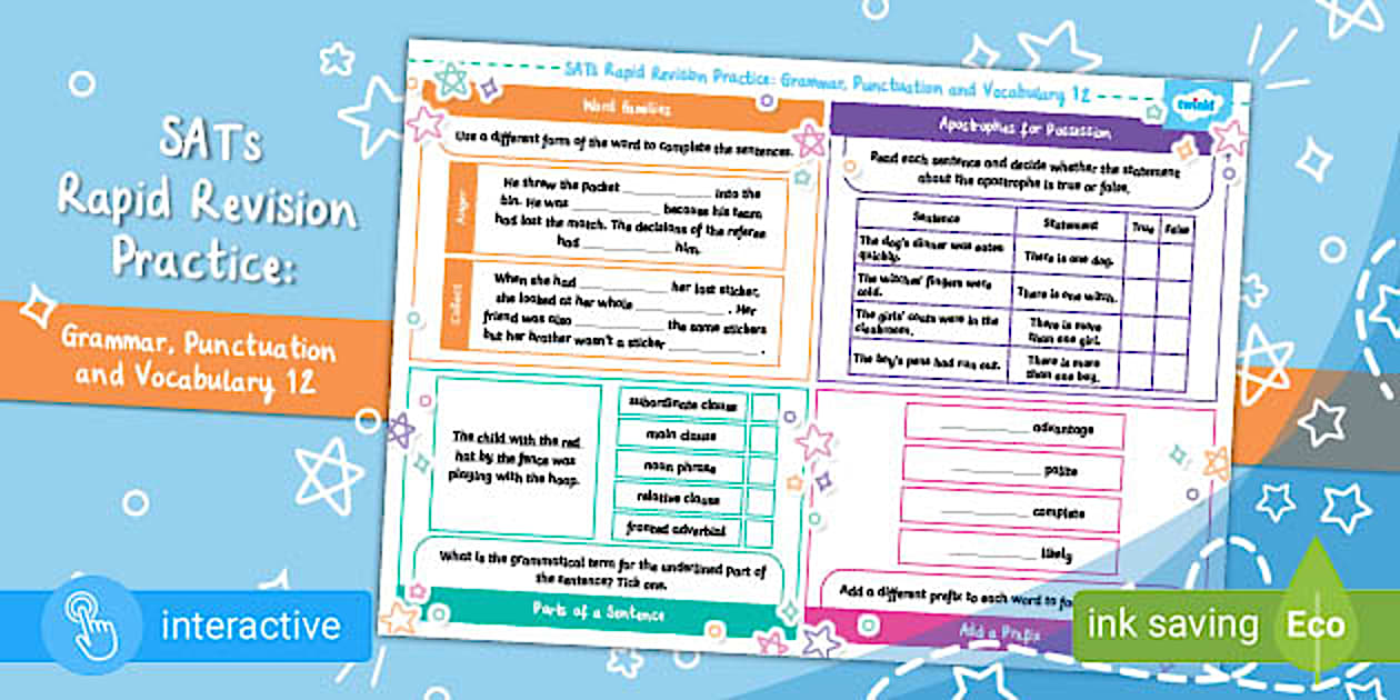 SATs SpaG Revision Sheet 12 | Parents Resource - Twinkl