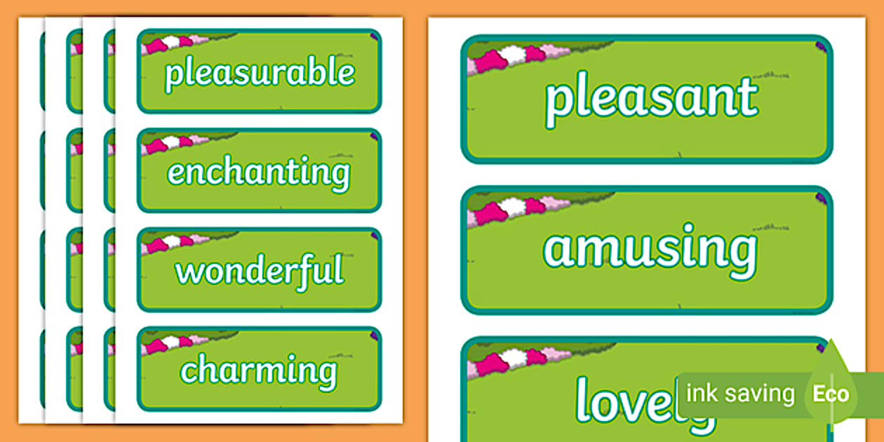 Editable Nice Synonym Word Cards (teacher made) - Twinkl
