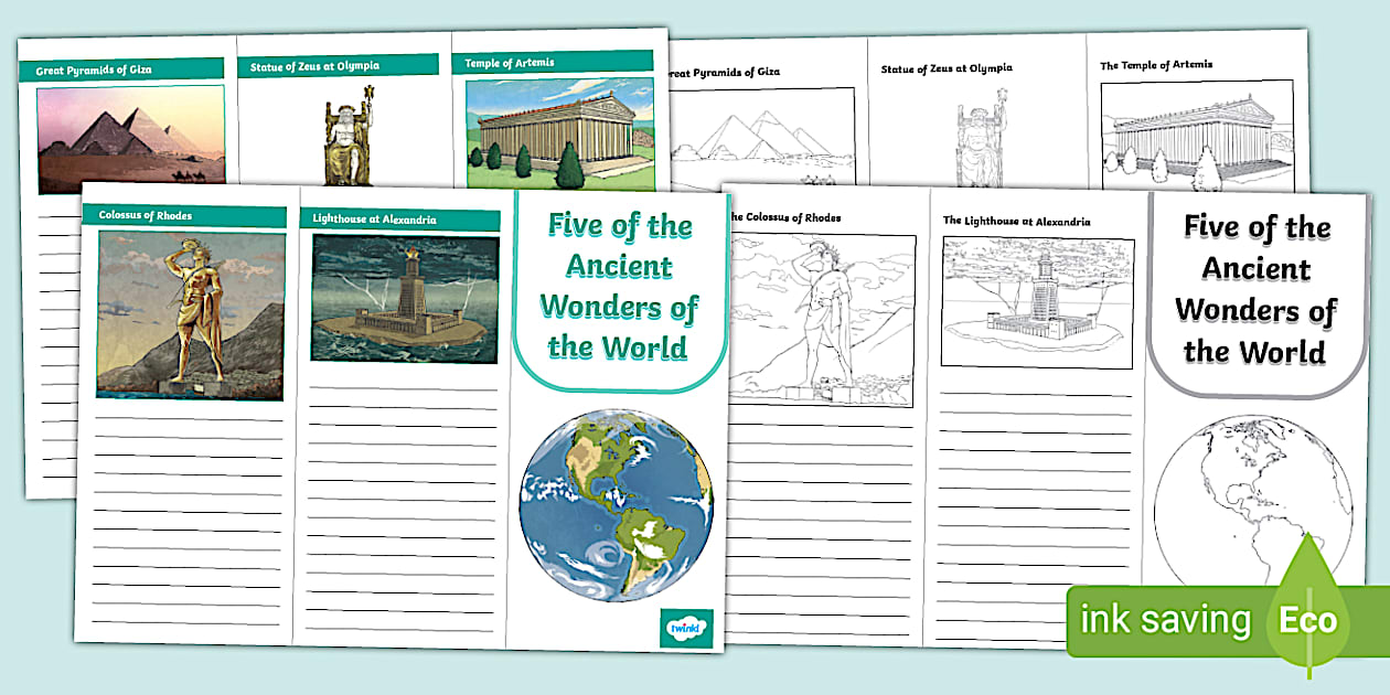 Ancient Wonders of the World Travel Brochure Template