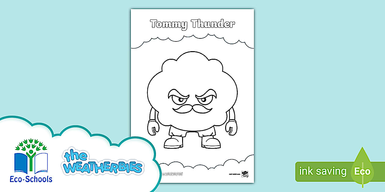 FREE! - The Weatherbies Tommy Thunder Colouring Page