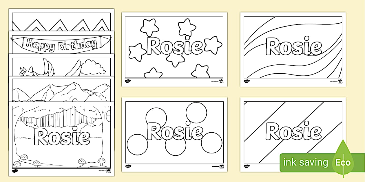 Rosie Name Simple Colouring Activity Sheets | Twinkl | KS1
